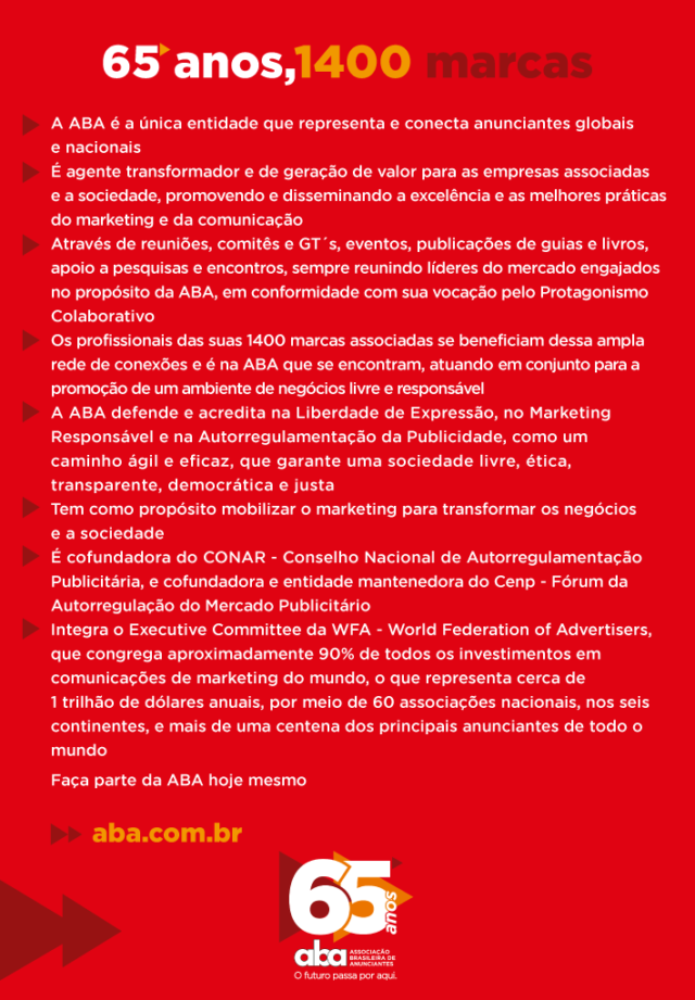 Campanha ABA 65 anos – Associação Brasileira de Anunciantes